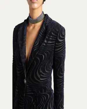 Giorgio Armani Swirl Jacquard Blazer