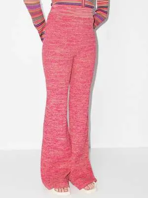 Remain Birger Christensen Rib-knit Wide-leg Trousers - Pink