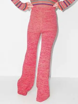 Remain Birger Christensen Rib-knit Wide-leg Trousers - Pink