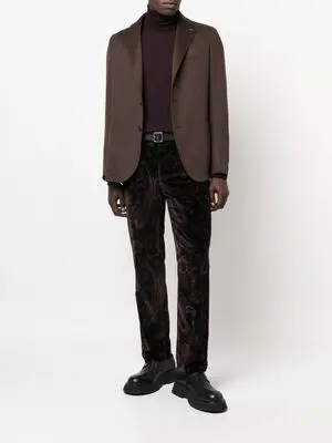 Tagliatore Nocthed-collar Single-breasted Blazer - Brown