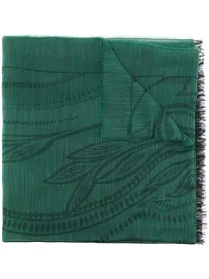 Alberta Ferretti Floral Print Scarf - Green