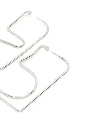 COURREGES Maxi Geometric-shape Earrings - Silver