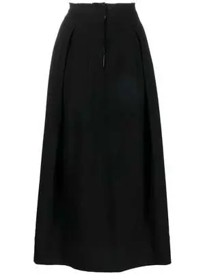 UMA WANG Raw-edge Pleated Long Skirt