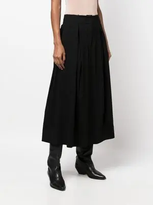 UMA WANG Raw-edge Pleated Long Skirt