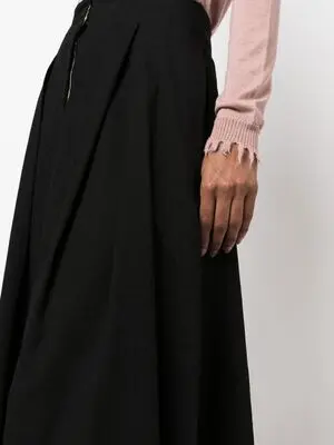 UMA WANG Raw-edge Pleated Long Skirt
