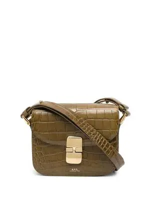A.p.c. Crocodile-effect Crossbody Bag Green