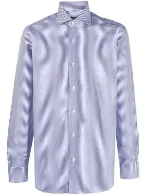 BARBA NAPOLI Candy-stripe Long-sleeve Shirt - White