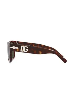 Persol Tortoiseshell Rectangle-frame Sunglasses