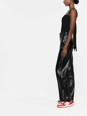 ROTATE BY BIRGER CHRISTENSEN Embossed Logo Wide-leg Trousers