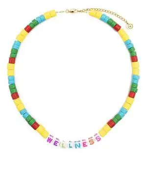 SPORTY & RICH Sporty & Rich Wellness Beaded Necklace Yellow