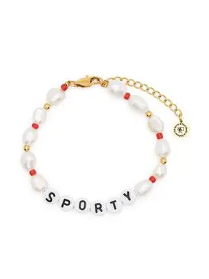 SPORTY & RICH Bead Bracelet - White