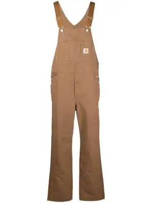 Carhartt Work In Progress Logo-patch Straight-leg Dungarees - Brown