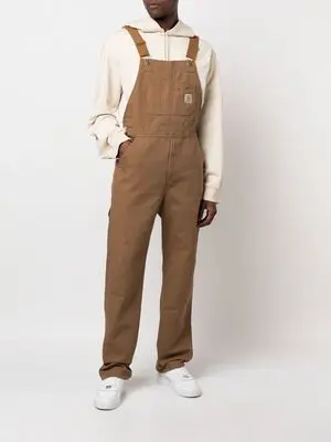 Carhartt Work In Progress Logo-patch Straight-leg Dungarees - Brown