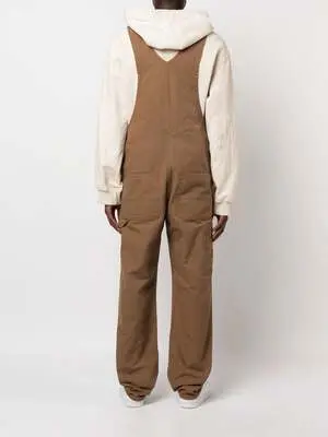 Carhartt Work In Progress Logo-patch Straight-leg Dungarees - Brown