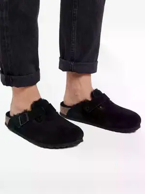 BIRKENSTOCK Boston Shearling Slippers - Black