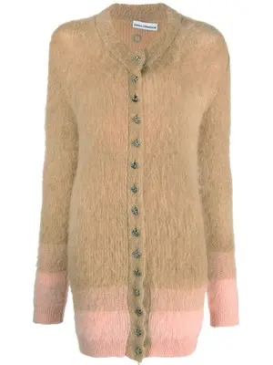 Rabanne Button-fastening Stripe-detail Cardigan - Neutrals