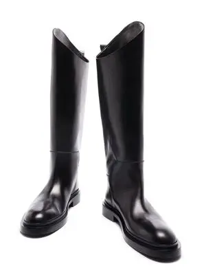 JIL SANDER Knee-high Leather Boots - Black