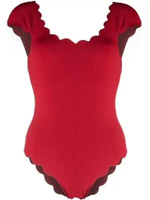 Marysia Mexico Scalloped One-Piece Swimsuit Red
