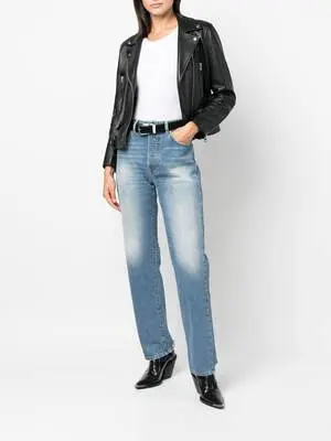 3x1 Distressed Straight-leg Jeans