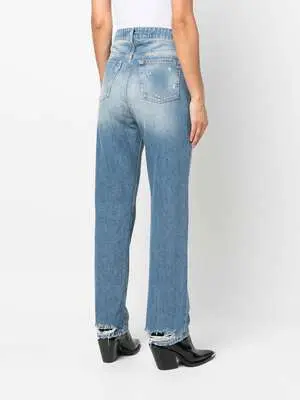 3x1 Distressed Straight-leg Jeans