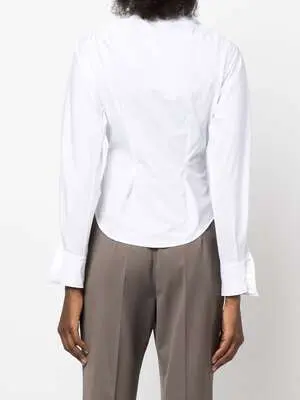 VIVIENNE WESTWOOD Draped Orb-embroidered Shirt - White
