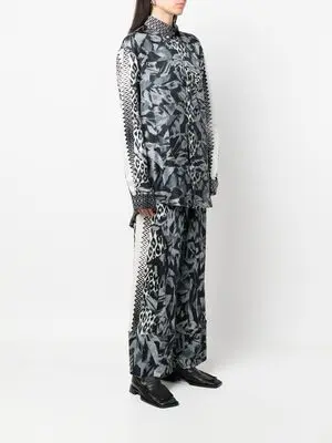 PIERRE-LOUIS MASCIA Abstract-print Silk Shirt