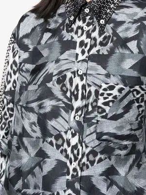 PIERRE-LOUIS MASCIA Abstract-print Silk Shirt