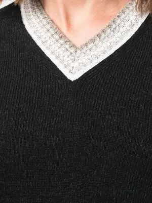 BARRIE V-neck Cashmere Sweater - Black