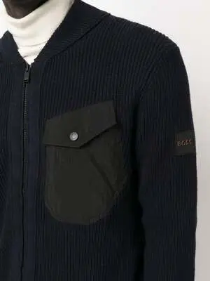 BOSS Zipped-up Knit Cardigan