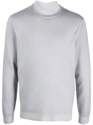Malo Fine-knit Roll-neck Jumper - Grey