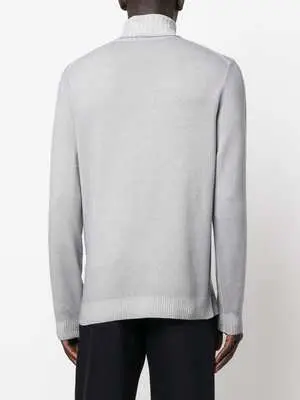 Malo Fine-knit Roll-neck Jumper - Grey
