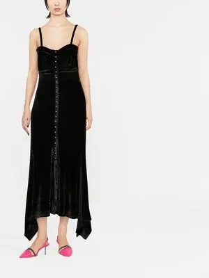 Rabanne Asymmetric Button-up Midi Dress
