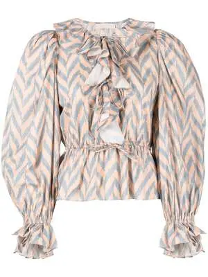 Ulla Johnson Zig-zag Ruffle Blouse