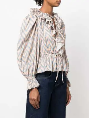 Ulla Johnson Zig-zag Ruffle Blouse