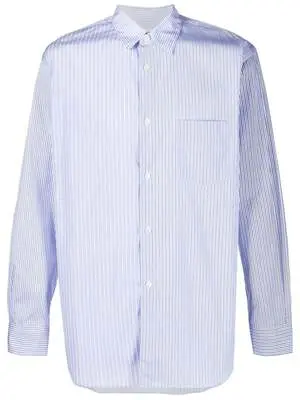 Comme Des Garçons Stripe-print Long-sleeve Shirt - Blue