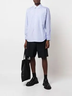 Comme Des Garçons Stripe-print Long-sleeve Shirt - Blue