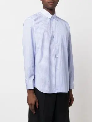 Comme Des Garçons Stripe-print Long-sleeve Shirt - Blue