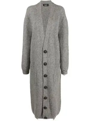 Dsquared2 Button-up Ribbed Knit Cardigan