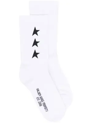 GOLDEN GOOSE Star Print Ankle Socks - White