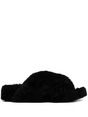 JIL SANDER Crossover-strap Shearling Mules