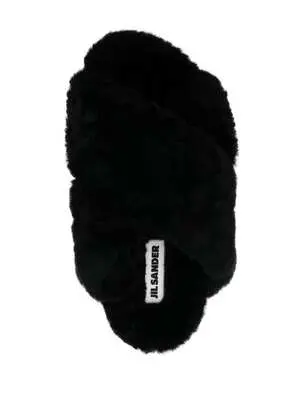 JIL SANDER Crossover-strap Shearling Mules