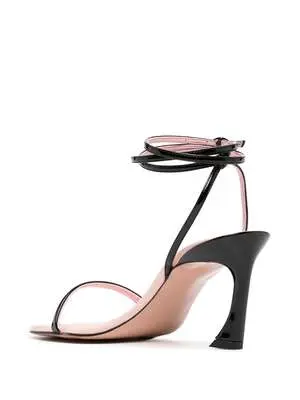 PIFERI 70mm Patent Leather Ankle Strap Sandals