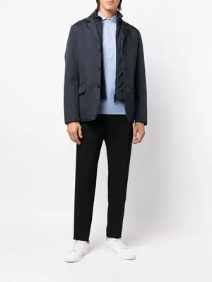 MOORER Single-breasted Padded Jacket - Blue