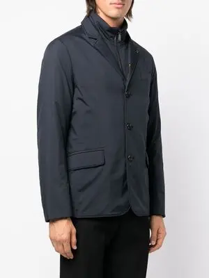 MOORER Single-breasted Padded Jacket - Blue