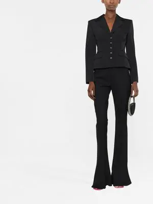Dolce & Gabbana Logo-plaque Button-fastening Blazer - Black