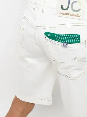 Jacob Cohen Contrasting-stitch Detail Shorts - White