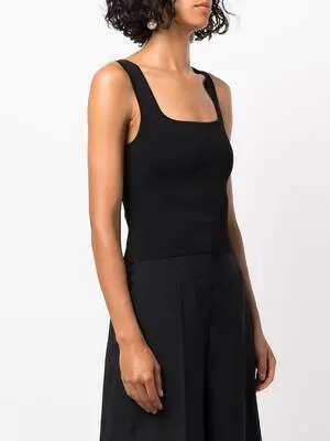 Matteau Square Neck Vest Top - Black