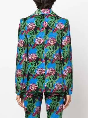La DoubleJ Floral-print Single-breasted Blazer