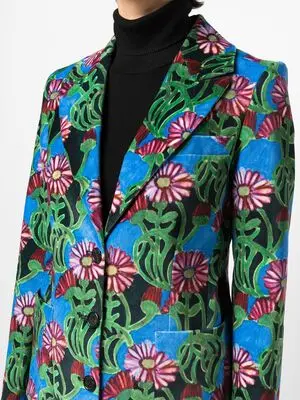 La DoubleJ Floral-print Single-breasted Blazer
