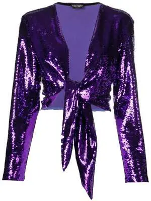 TOM FORD Tie-fastening Sequin Blouse - Purple